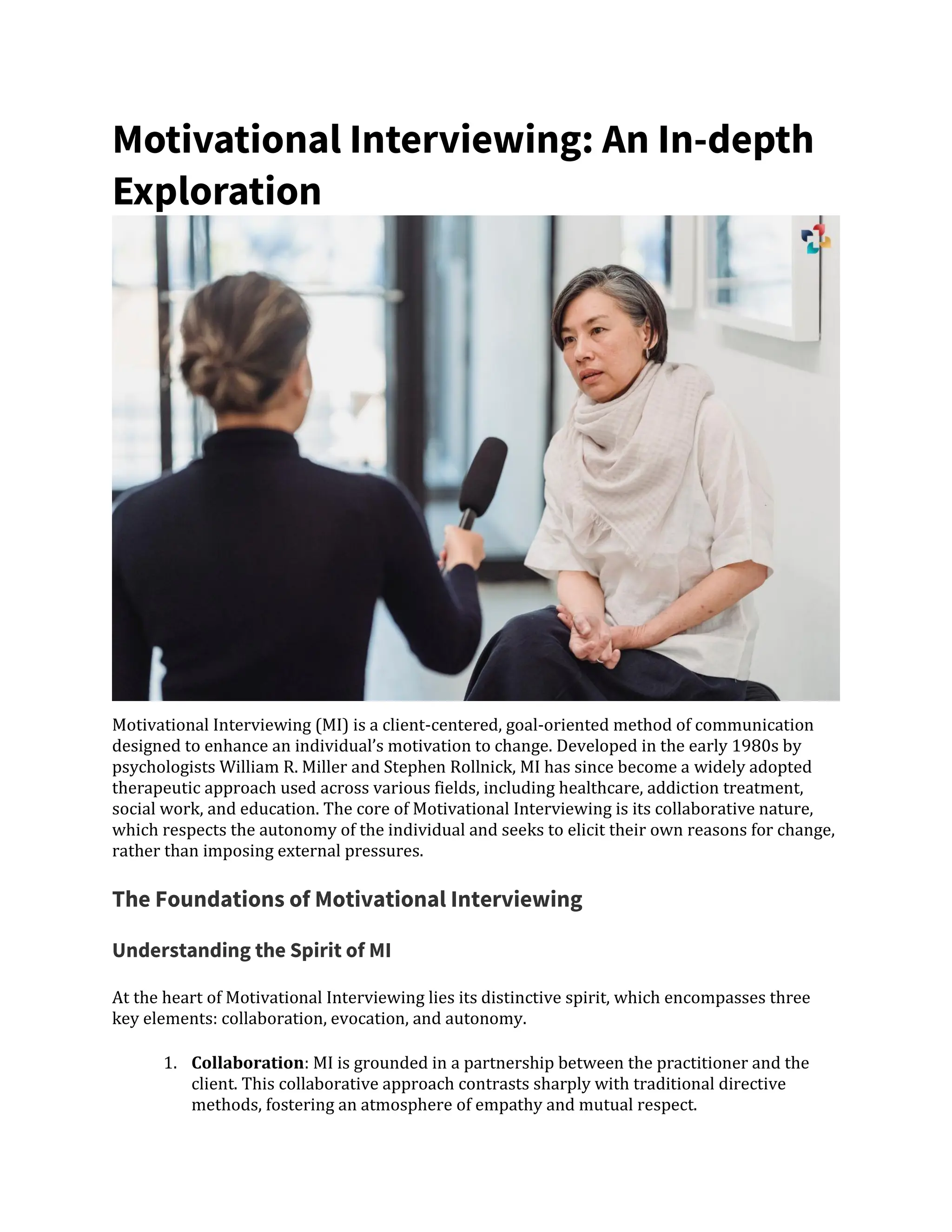 Motivational Interviewing: Foundations, Techniques, Stages, and Applications | The Lifesciences ...