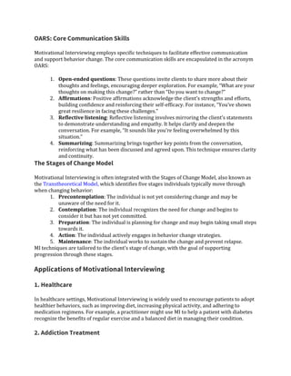 Motivational Interviewing: Foundations, Techniques, Stages, and ...