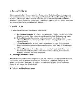 Motivational Interviewing: Foundations, Techniques, Stages, and ...