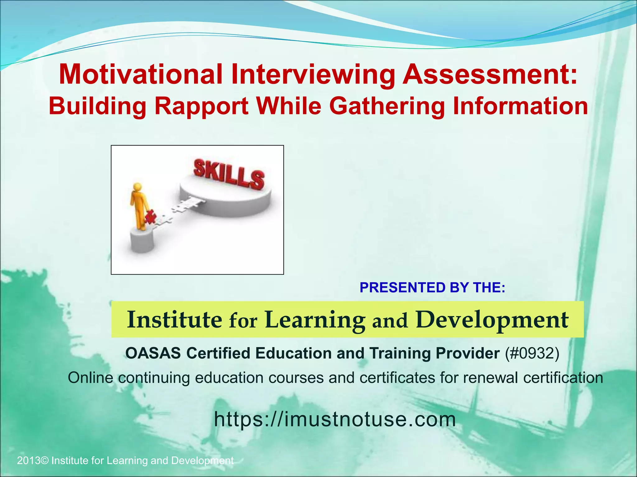 Motivational Interviewing Assessment | PPSX
