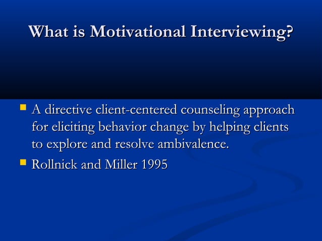 Motivational interviewing Training | PPT