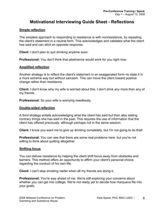 Motivational interviewing handout | PDF