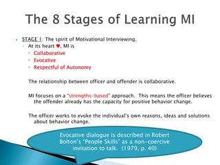 Motivational interviewing training in criminal justice | PPTX