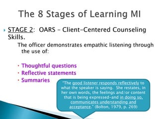 Motivational interviewing training in criminal justice | PPTX