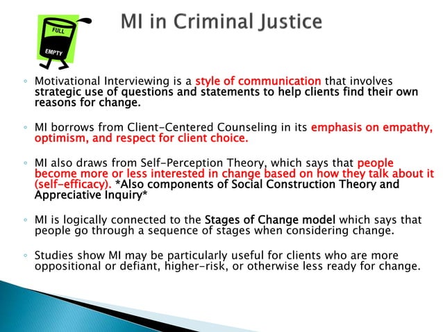 Motivational interviewing training in criminal justice | PPTX