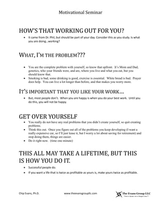 Motivational seminar | PDF