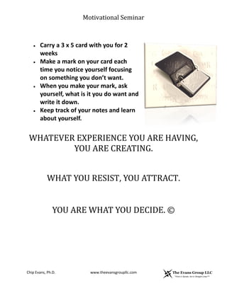 Motivational seminar | PDF