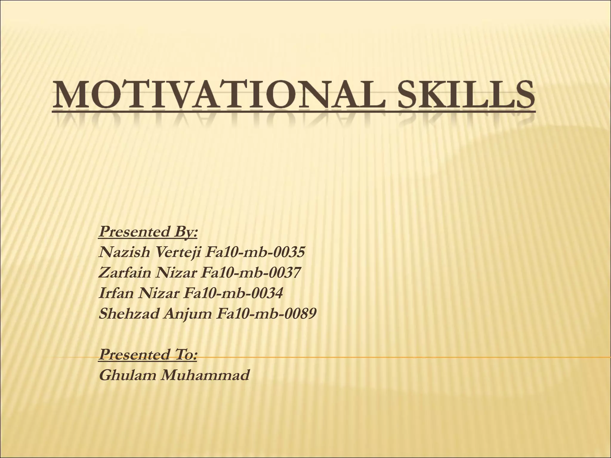 Motivational skills | PPT