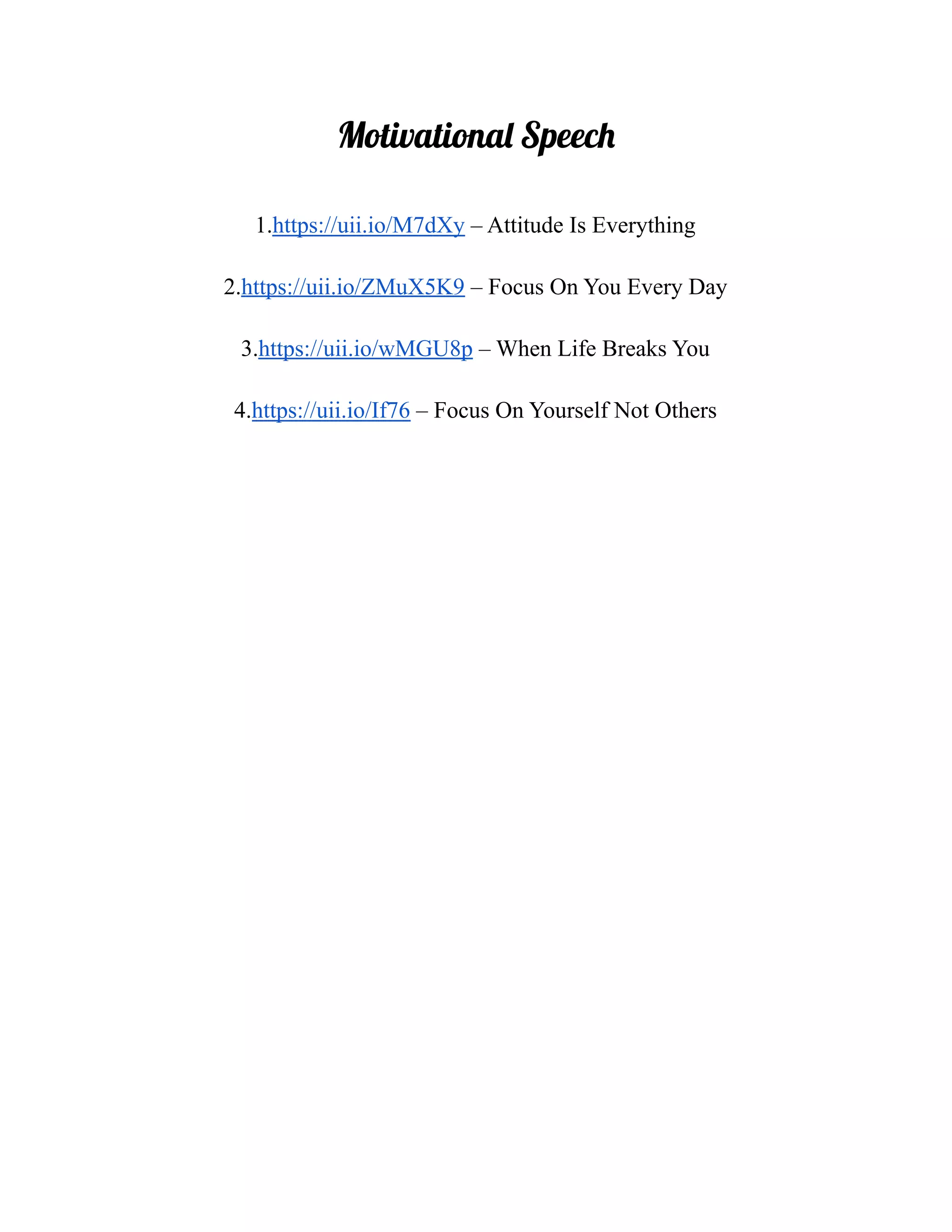Motivational speech | PDF