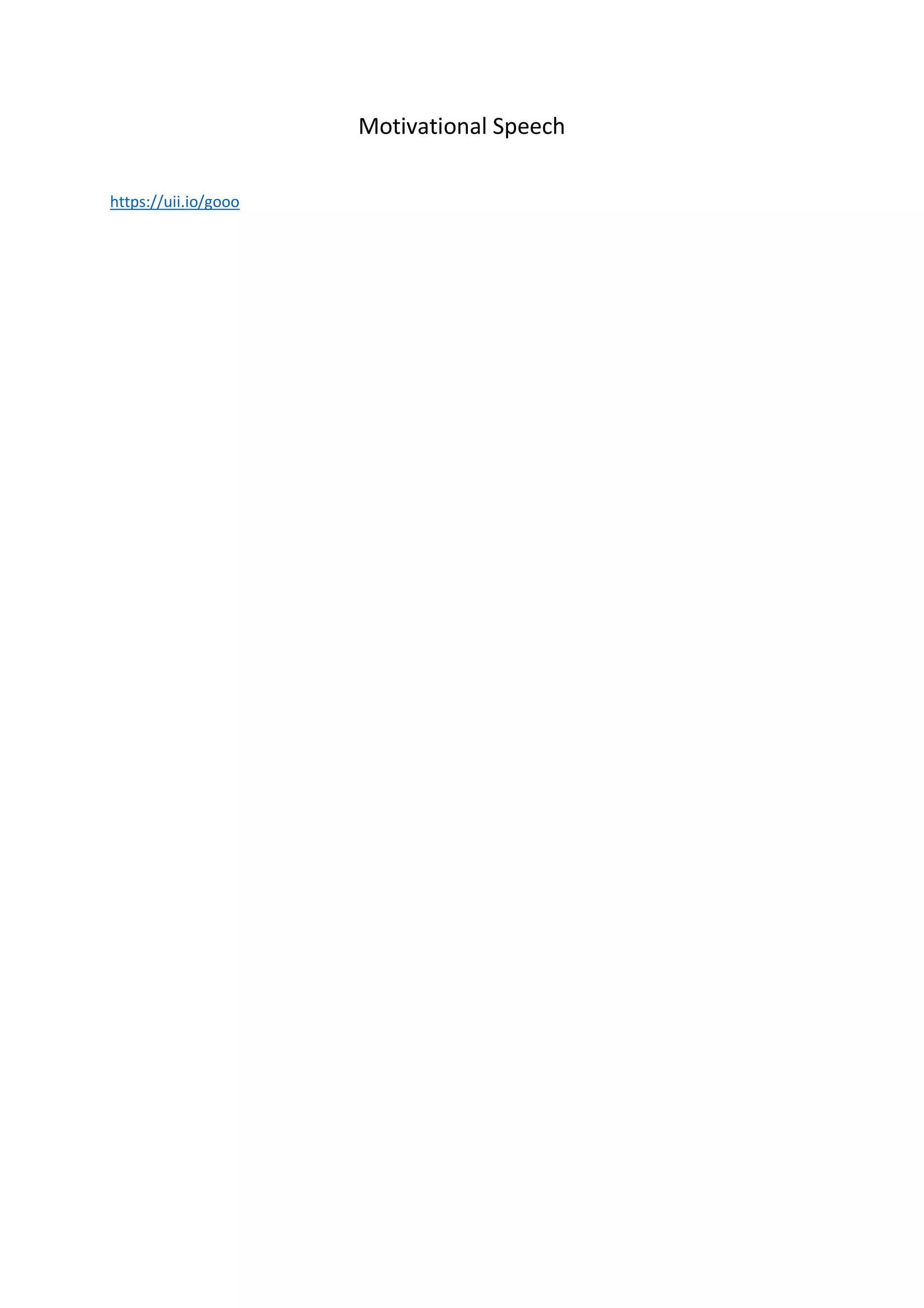 Motivational Speech Pdf