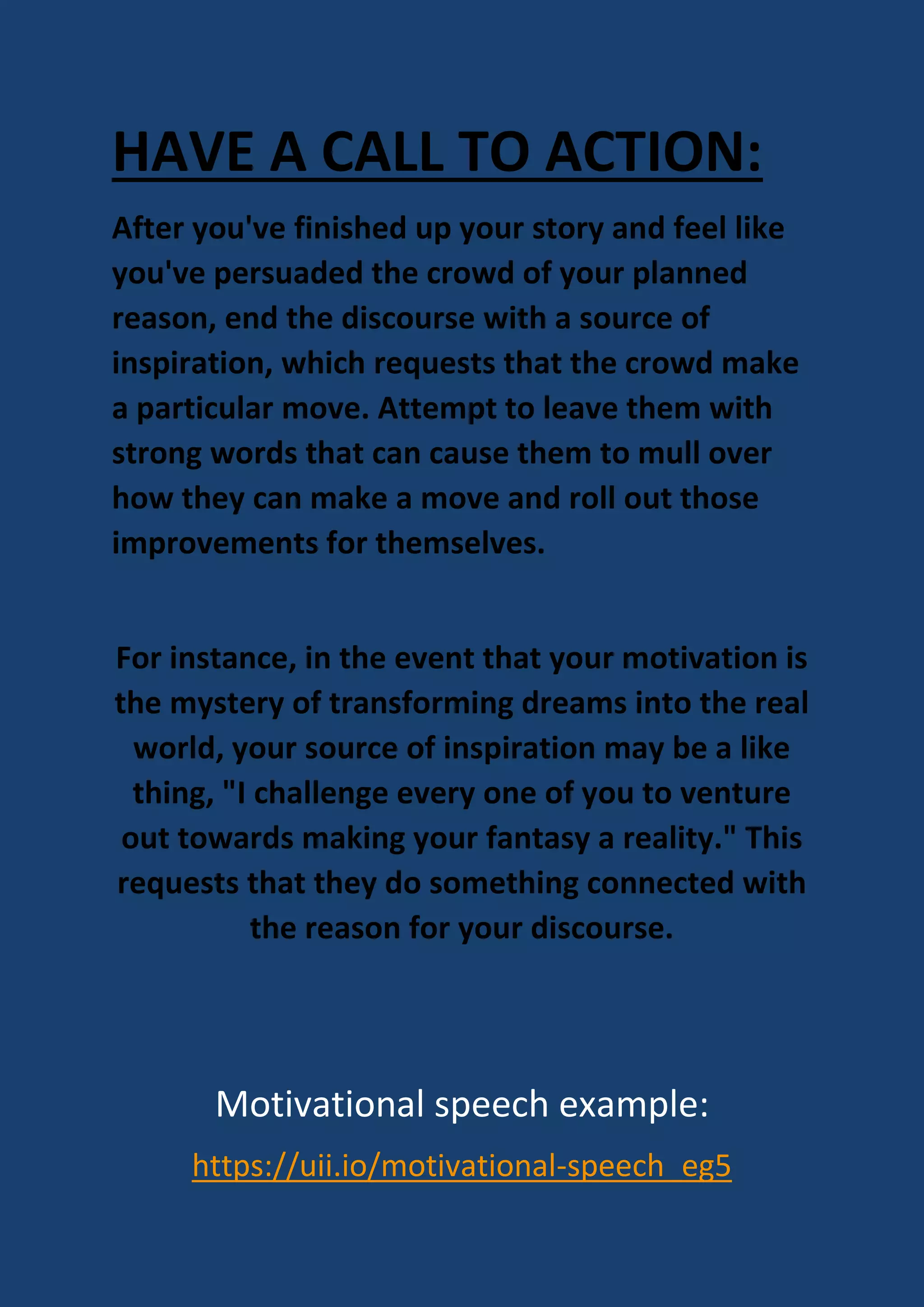 How to write a Motivational Speech | PDF