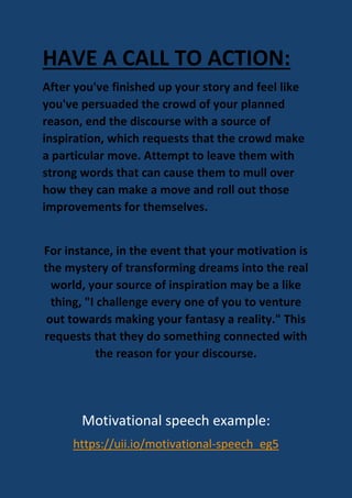 How to write a Motivational Speech | PDF