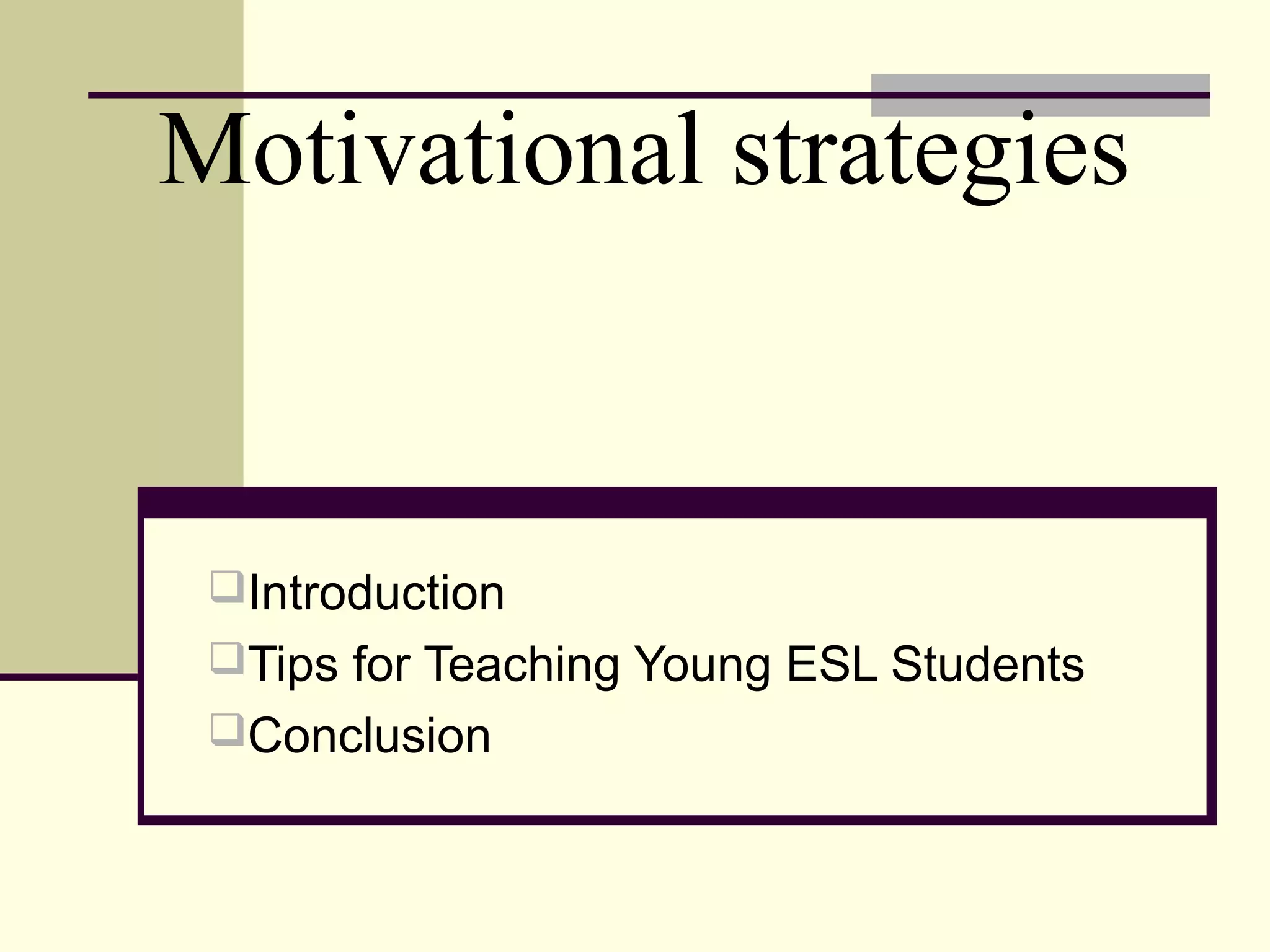 Motivational strategies | PPT