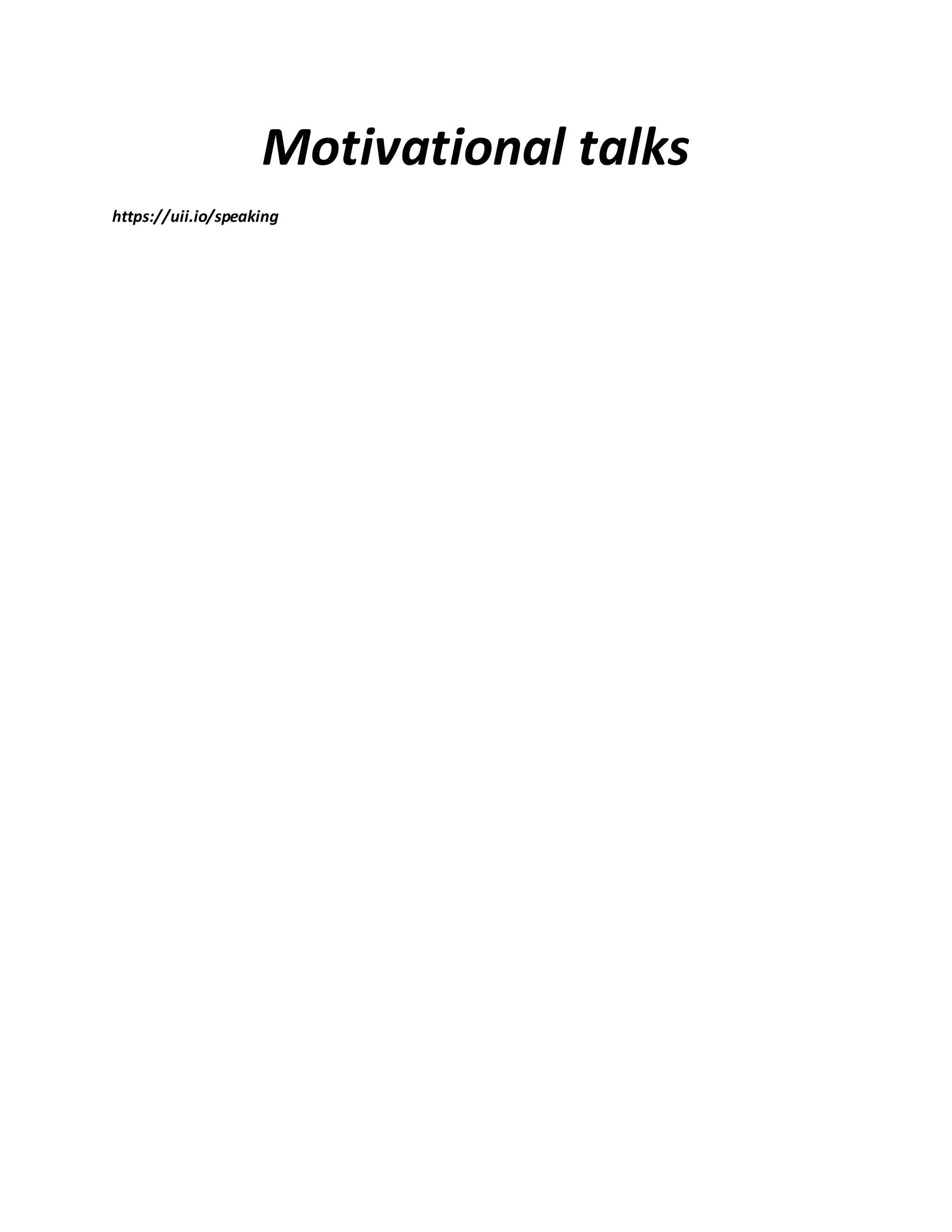Motivational talks | PDF