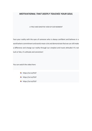 Motivational that deeply touches your soul | PDF