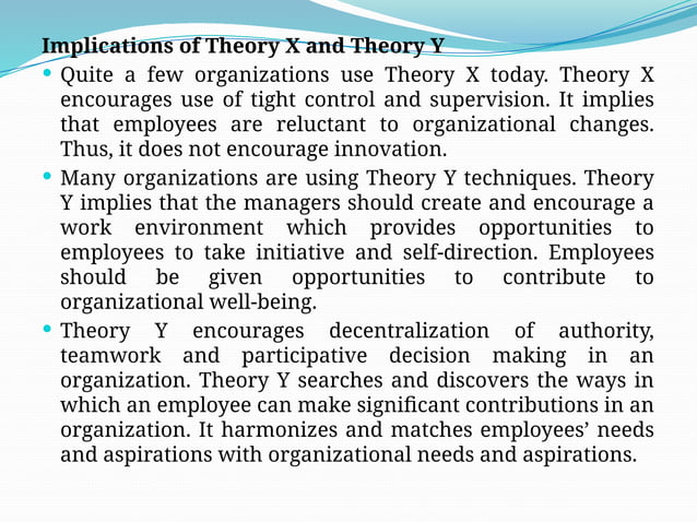 Maslow's Theories of Motivation, Theory X and Y | PPTX