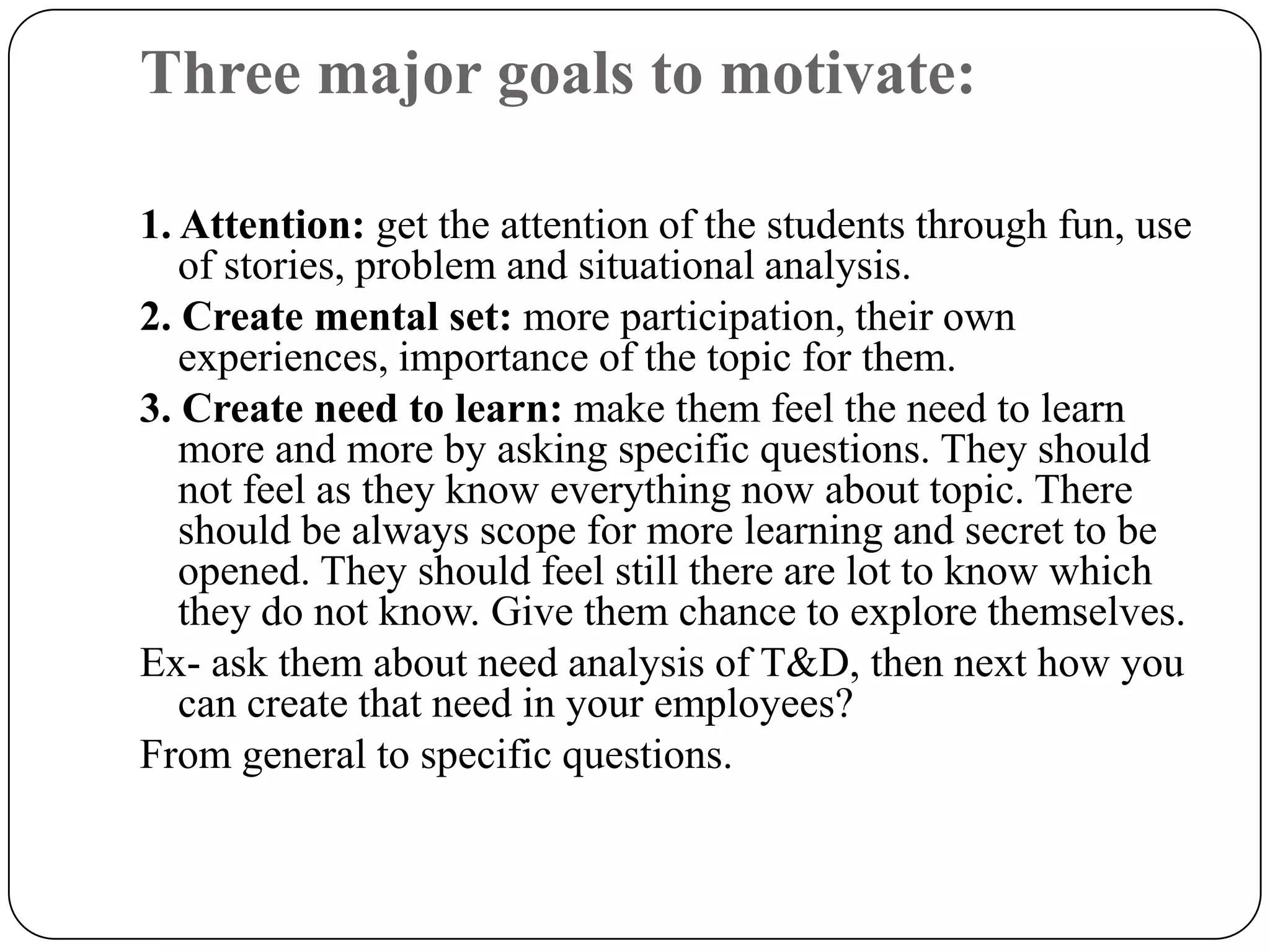 Motivational theories and their application on students’ | PPTX