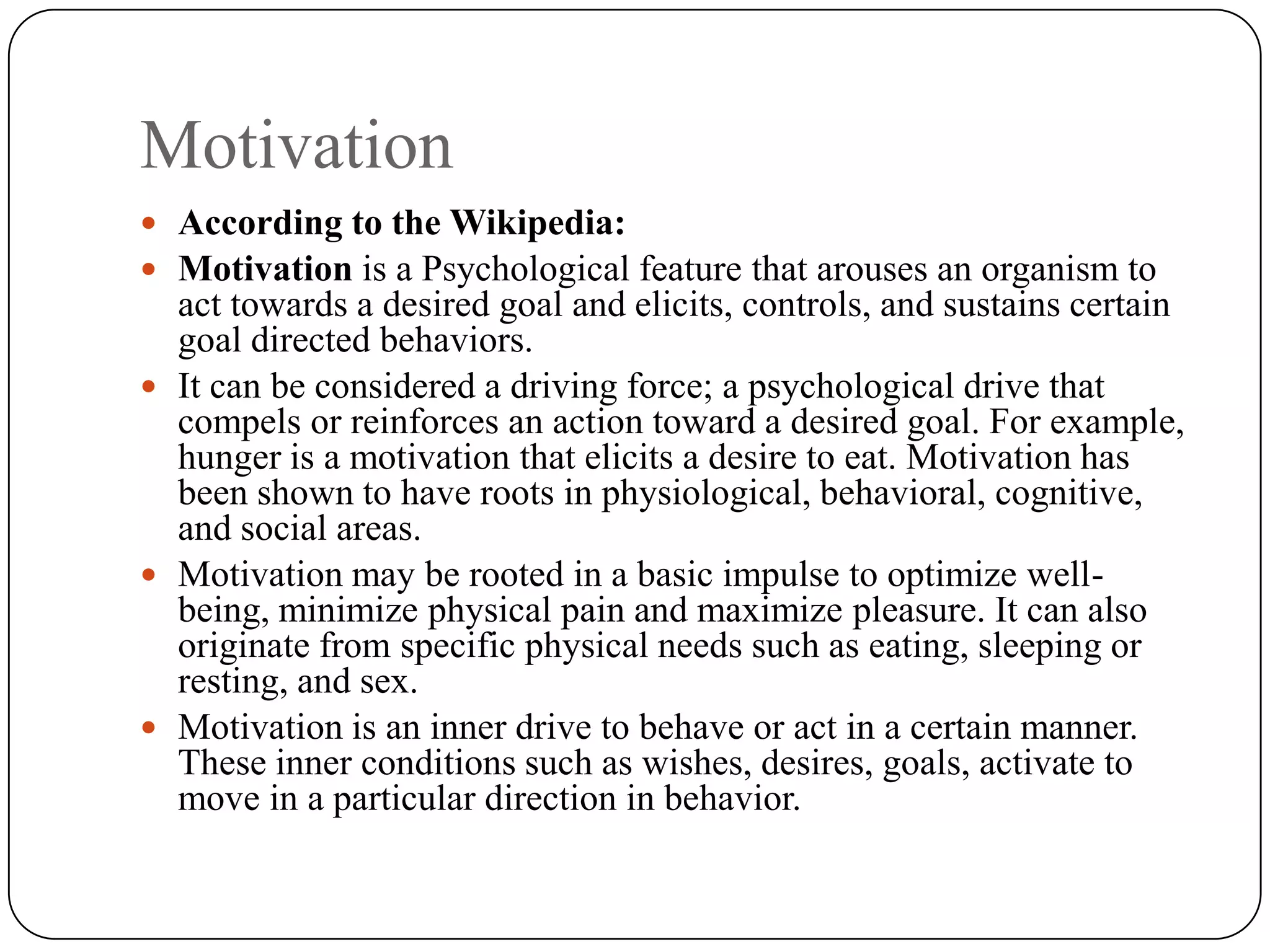 Motivational theories and their application on students’ | PPTX