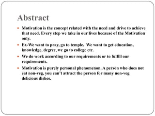 Motivational theories and their application on students’ | PPTX