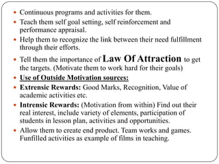 Motivational theories and their application on students’ | PPTX