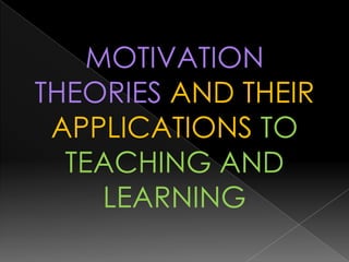 Motivational Theories In Education | PPTX
