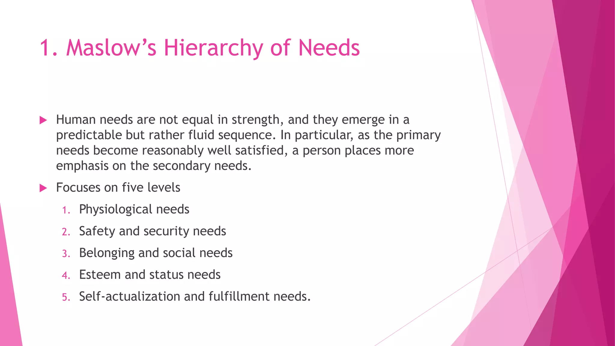 Motivational theory based on needs | PPTX