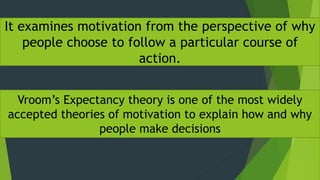 Motivational theory(vroom's) | PPT