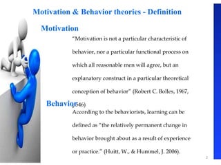 Motivation and behavior presentation | PPTX