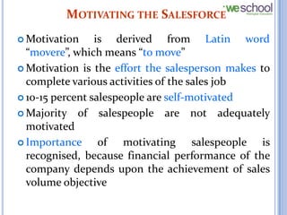 Motivation and Compensation of Sales People | PPTX