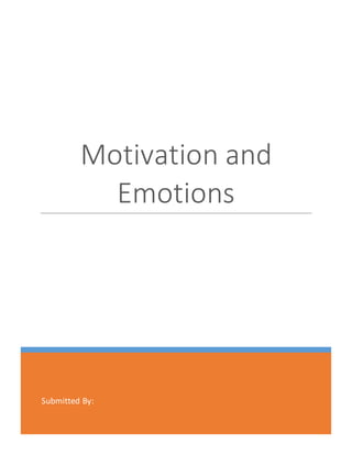 Understanding the principles and theories of motivation and emotion | DOCX