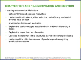 Motivation and emotion | PPTX