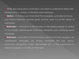 Motivation and leadership | PPTX