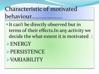 Motivation and learning ppt | PPTX