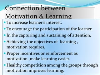 Motivation and learning ppt | PPTX