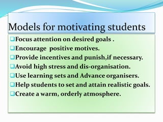 Motivation and learning ppt | PPTX
