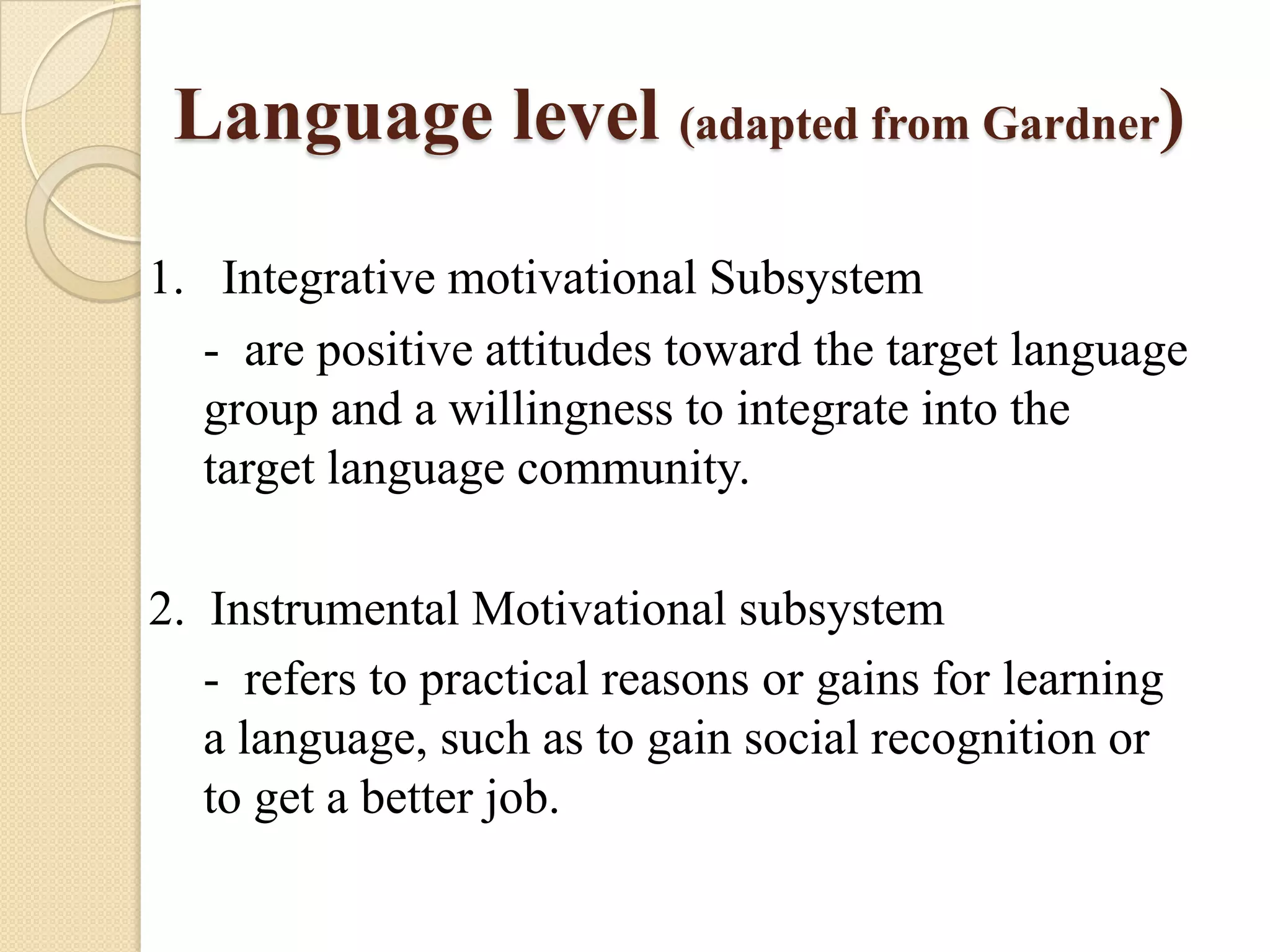 Motivation and motivating in the foreign language classroom | PDF ...