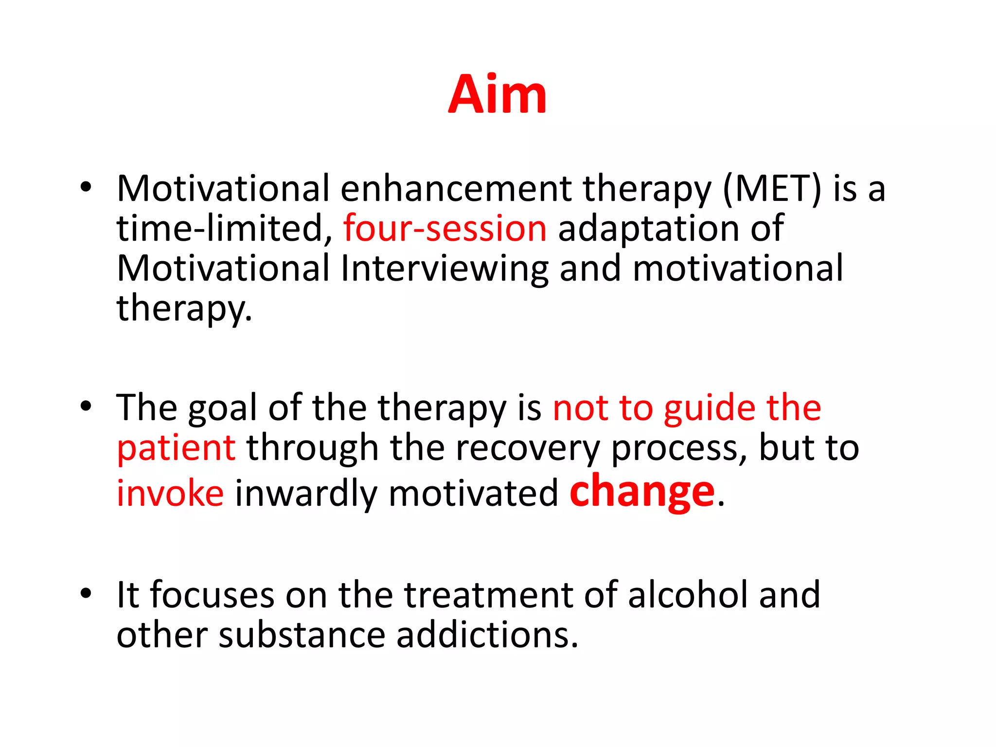 Motivation and motivational enhancement therapy | PPT