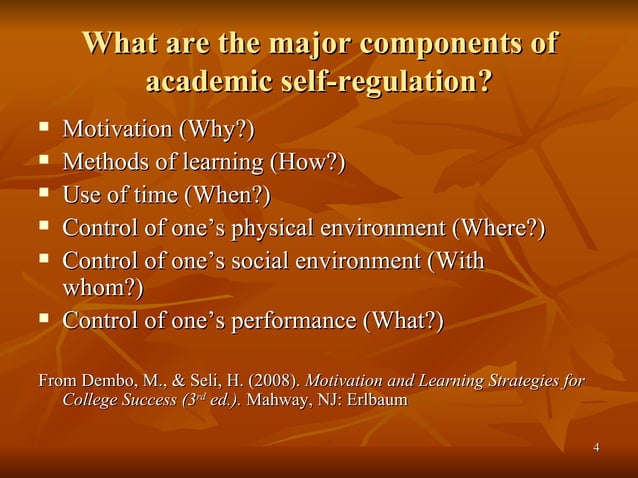 Helping Students Become More Self-Regulated Learners | PPT