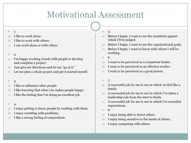 Motivation Assessment