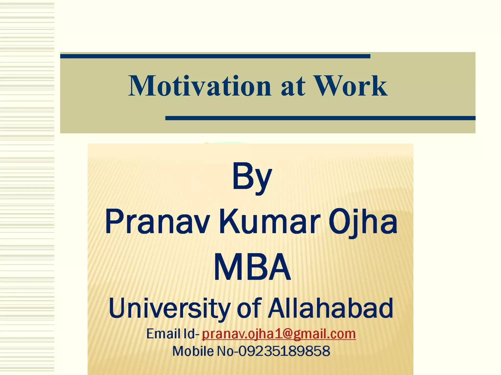 Motivation at work | PPT