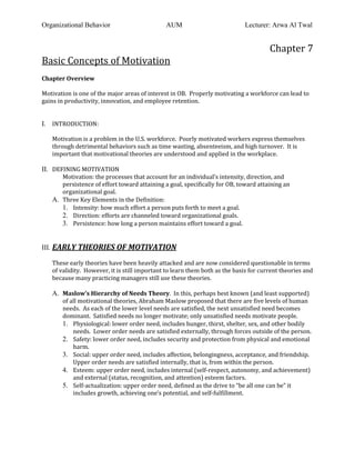 Motivation concepts summary | DOCX