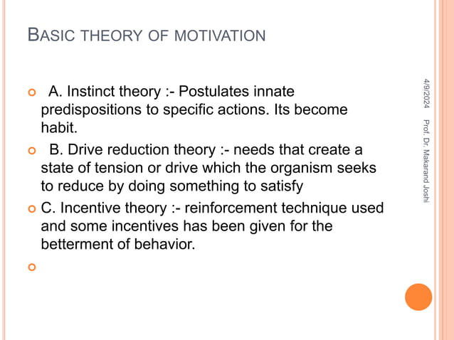 Motivation, Motivational cycle & classification of Motivation | PPT