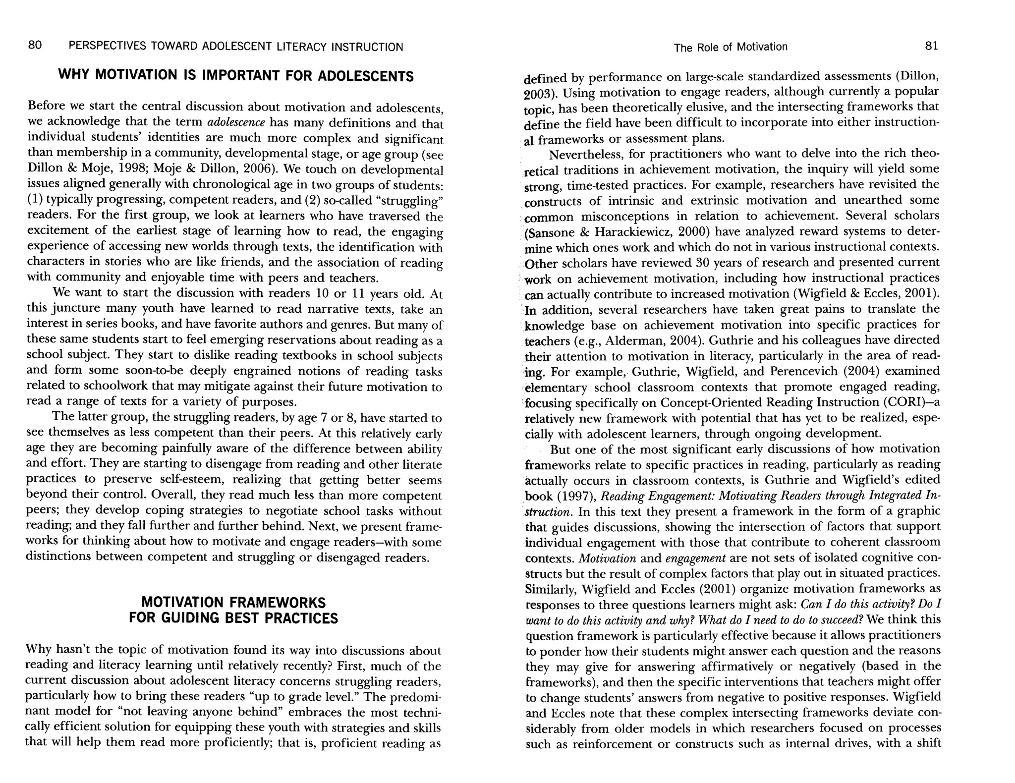 The Role of Motivation in Engaged Reading of Adolescents | PDF
