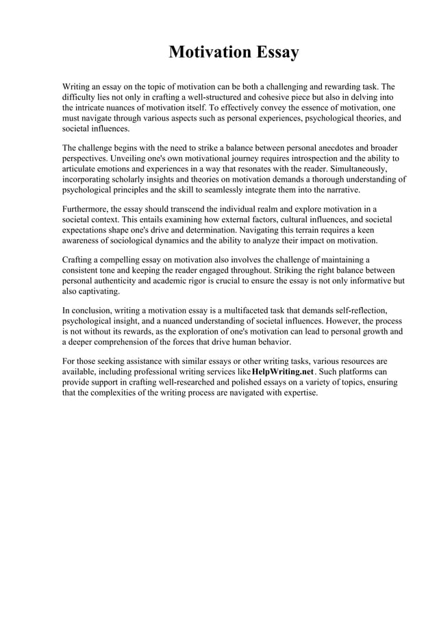 Motivation Essay.pdf | Education