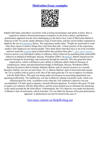 Motivation Essays Examples | PDF