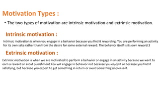 Motivation Definition and Types and others | PDF