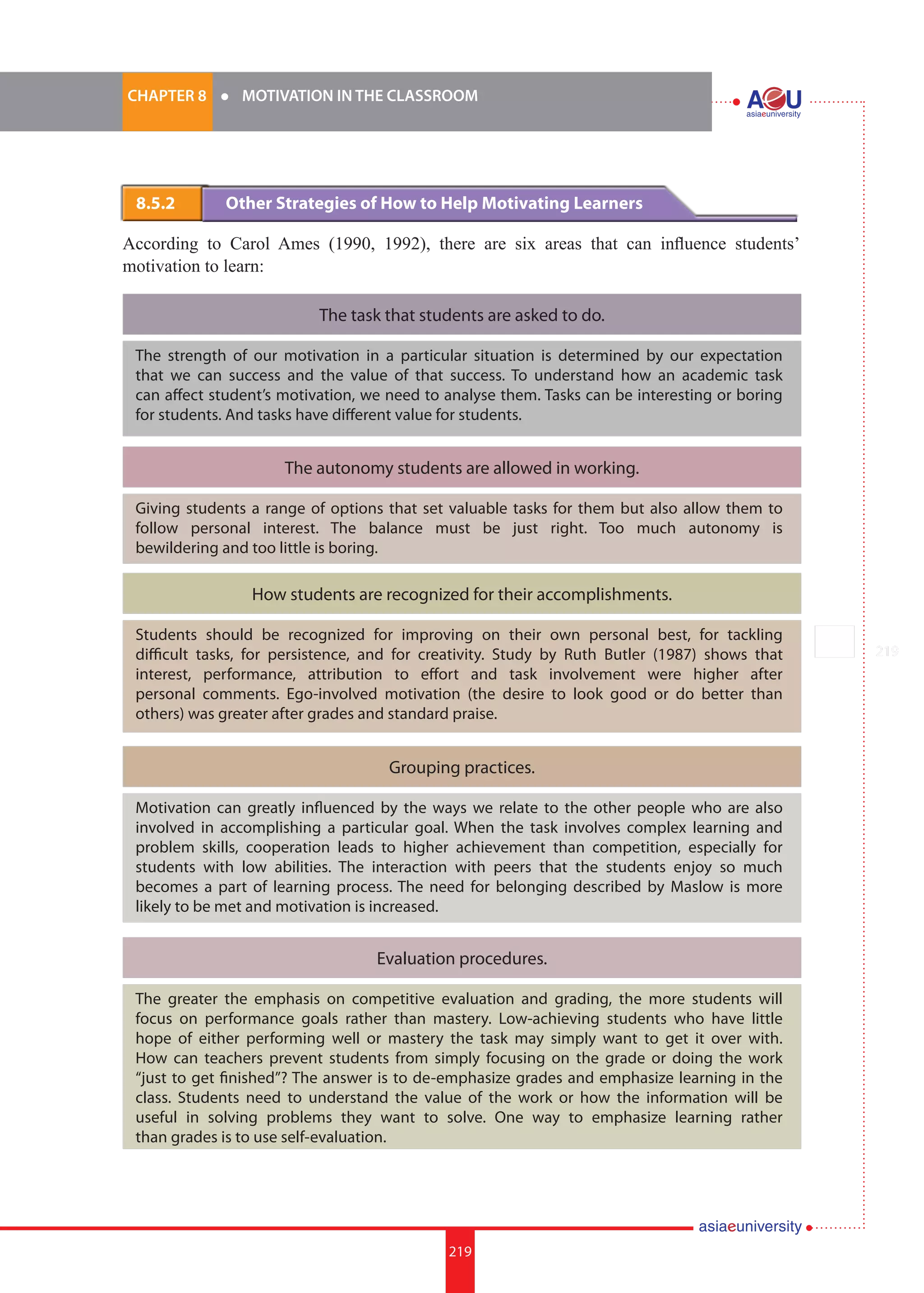 Motivation in classroom | PDF