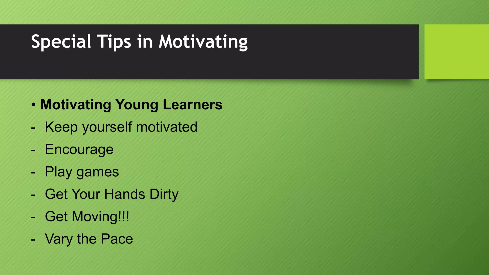 Motivation in classroom learning | PPTX