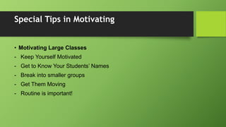 Motivation in classroom learning | PPTX