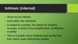 Motivation in classroom learning | PPTX